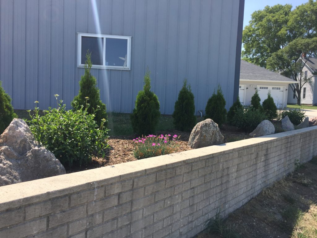 Landscaping Project to Beautify Retaining Wall - CP Lawn Services